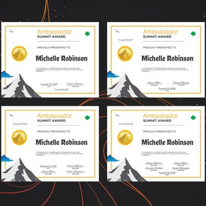 Girl Scouts Ambassador Summit Certificate | PDF Template - Etsy
