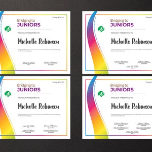 Girl Scout Bridging Certificate & Invite Bundle Printable - Etsy