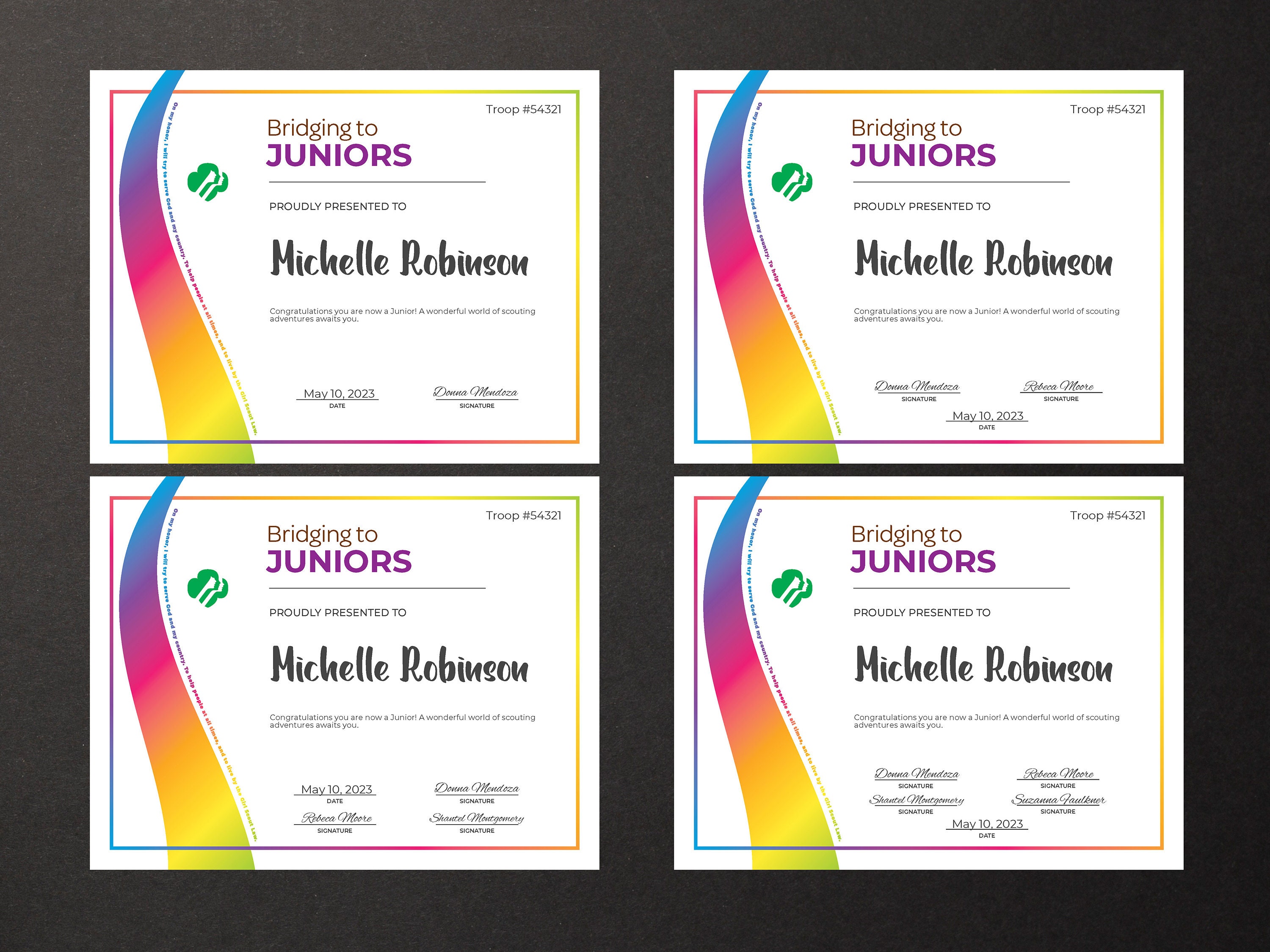 Girl Scout Bridging Certificate & Invite Bundle Printable - Etsy