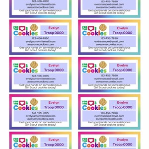 Girl Scout Cookie Seller Business Cards | PDF Template - Etsy