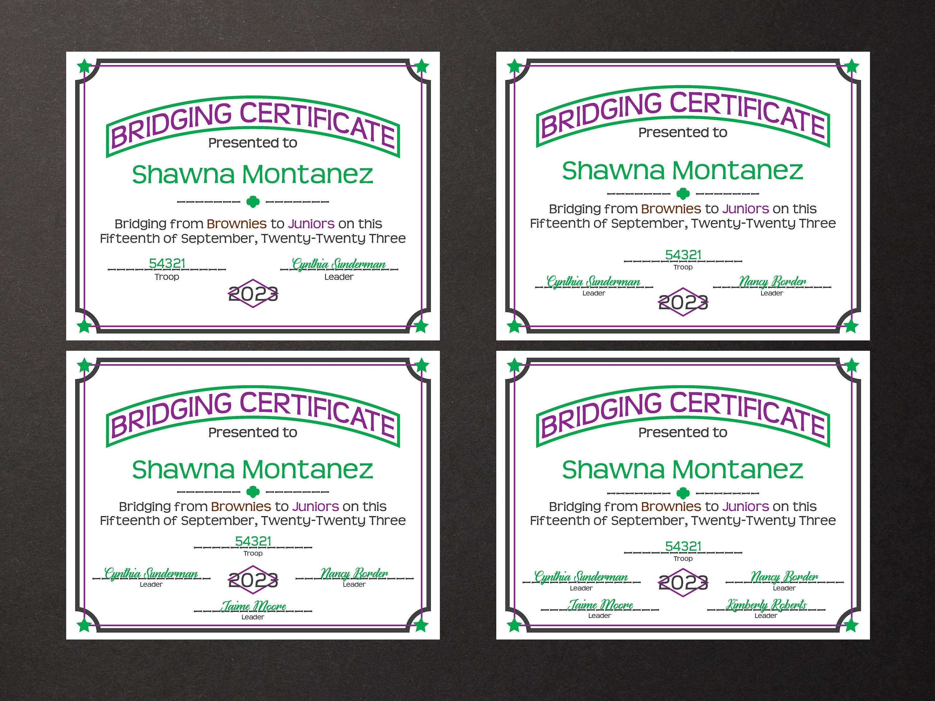 Girl Scout Bridging Certificate Bundle Printable PDF - Etsy
