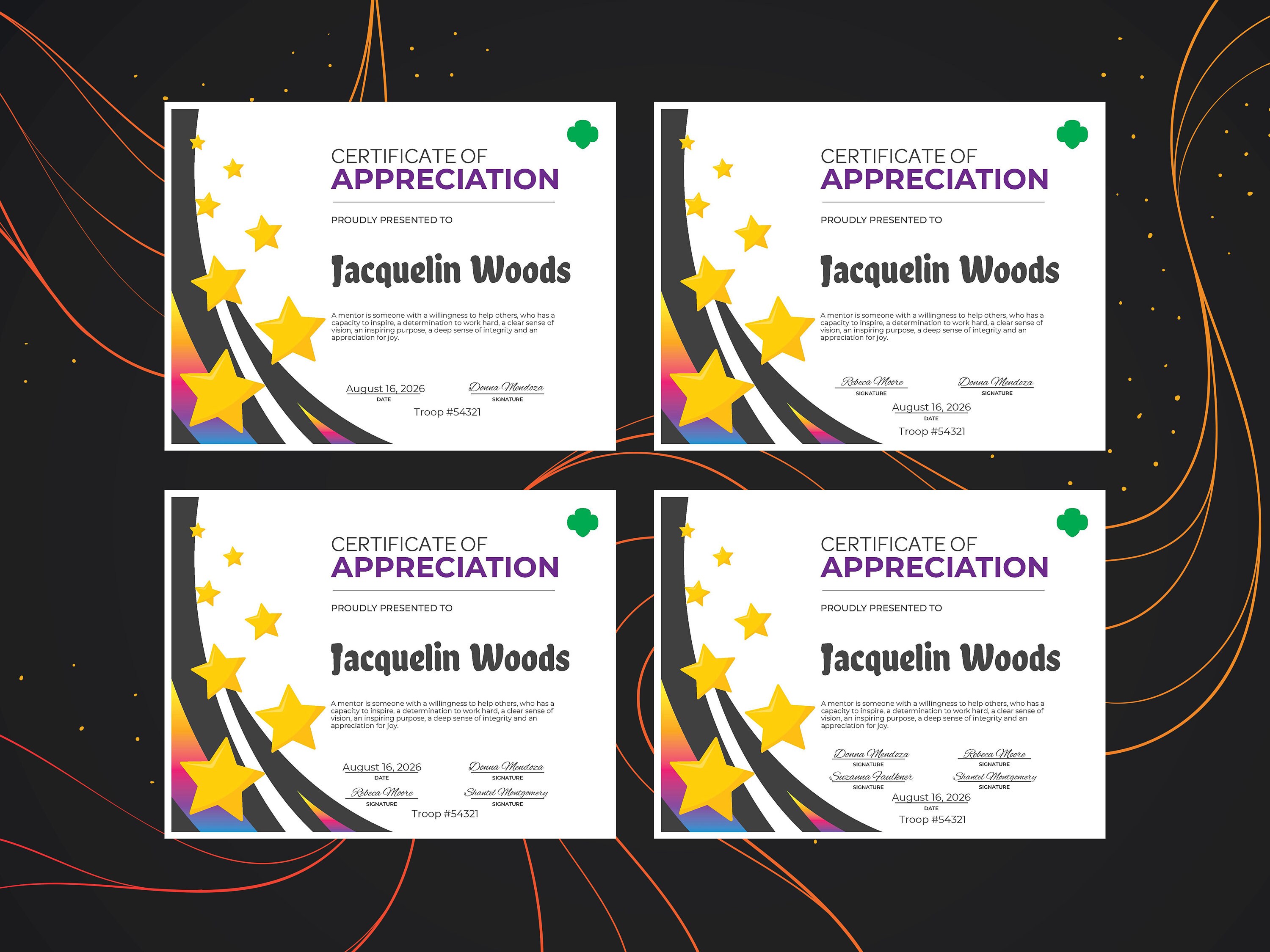 Girl Scout Certificate of Appreciation | Printable PDF Template - Etsy