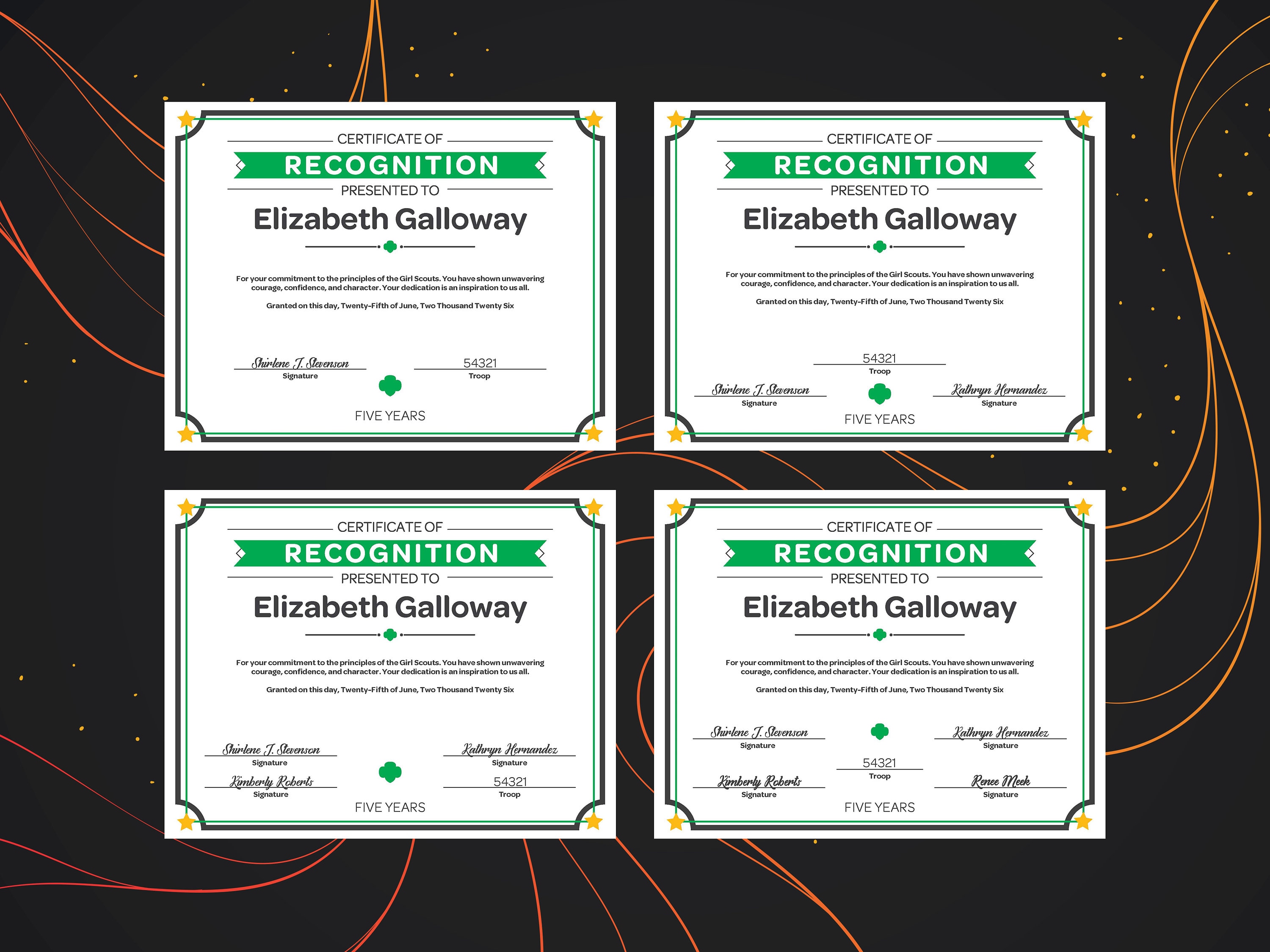 Girl Scout Certificate of Recognition | PDF Template - Etsy