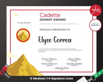 Girl Scouts Daisy Summit Certificate PDF Template | Etsy