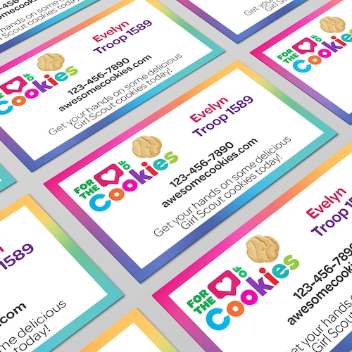 Girl Scout Cookie Seller Business Cards PDF Template | Etsy