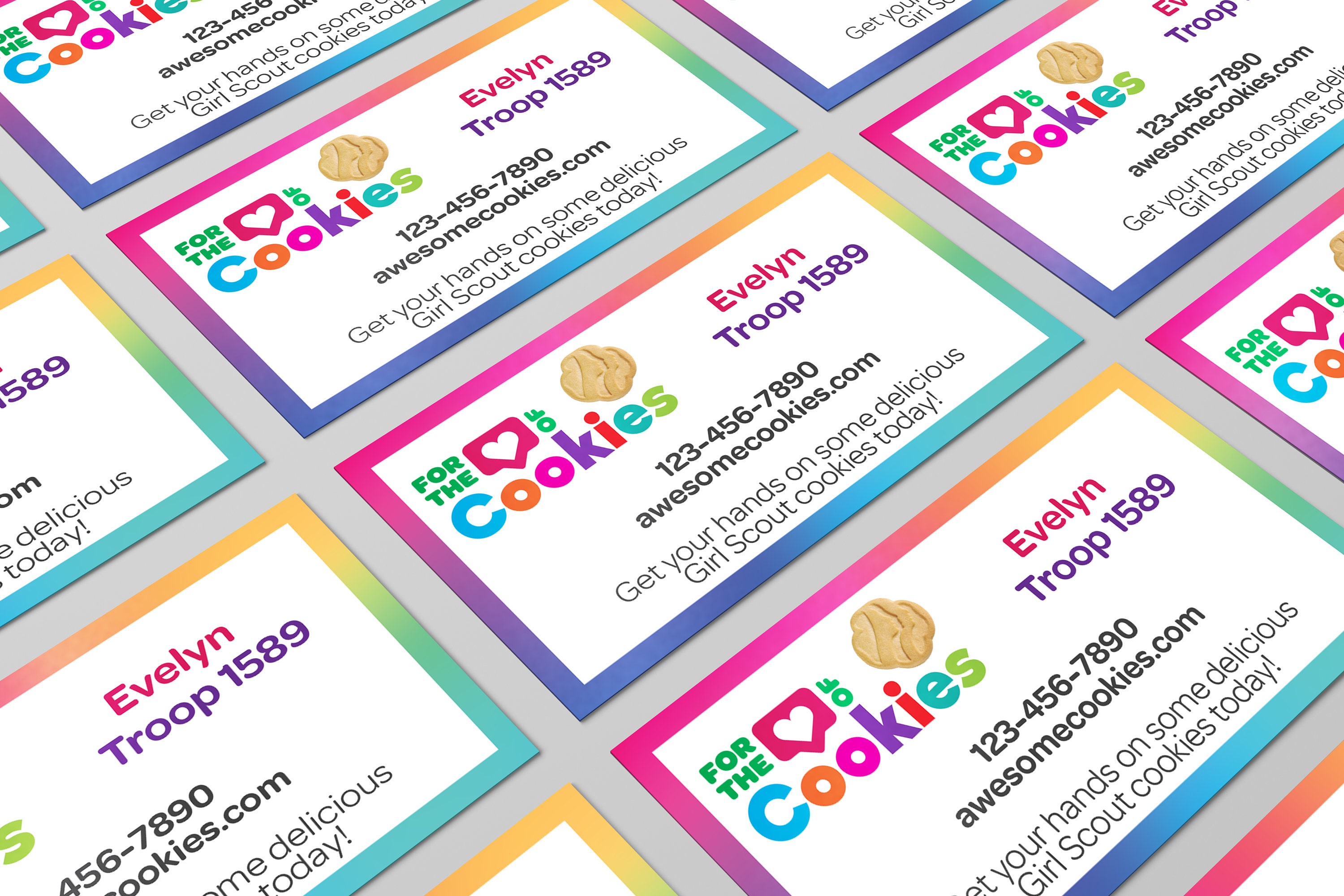 Girl Scout Cookie Seller Business Cards PDF Template - Etsy