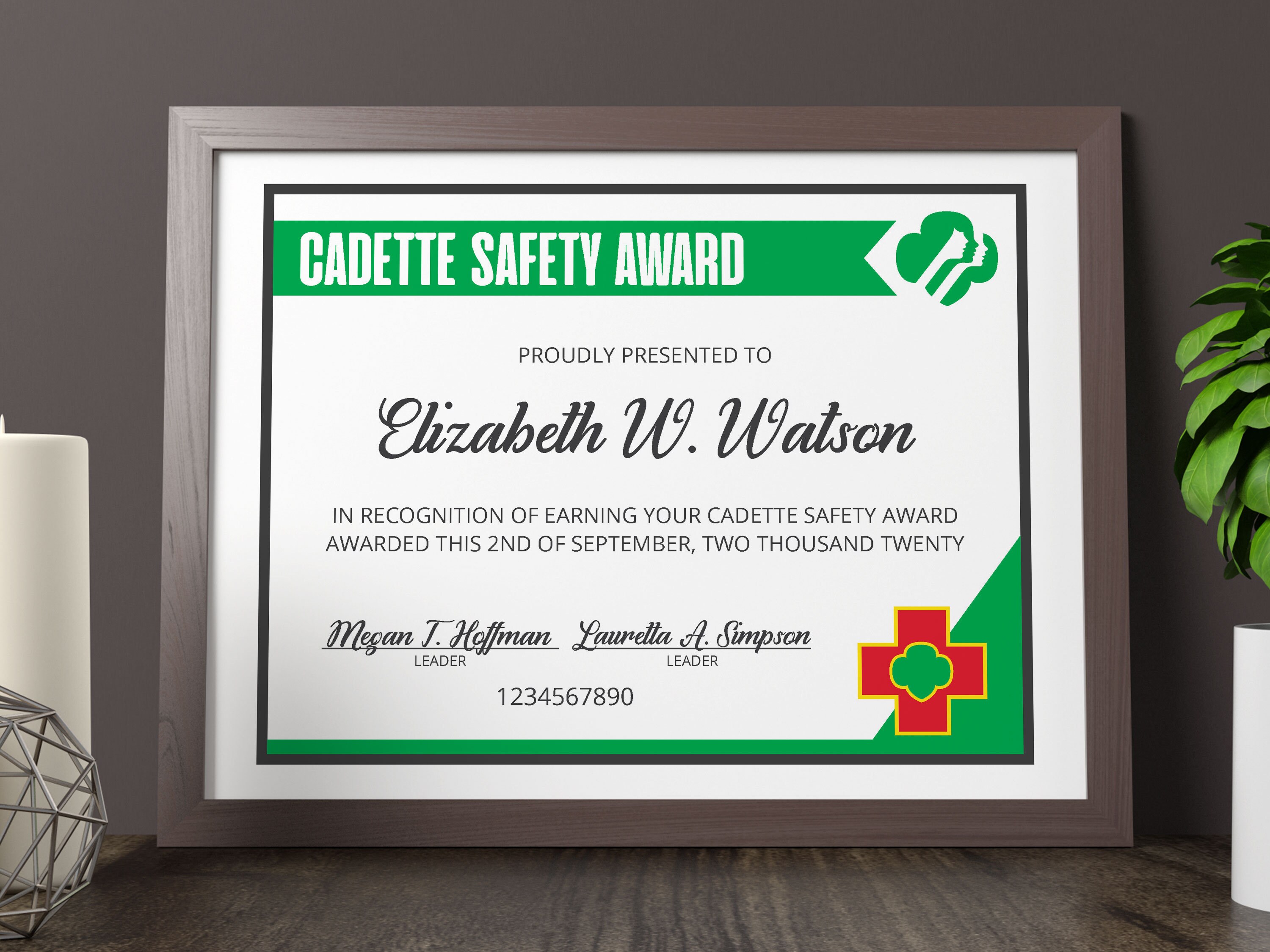 Girl Scout Cadette Safety Award Certificate Printable PDF | Etsy