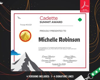 Girl Scout Certificate of Appreciation Printable (Instant Download) - Etsy