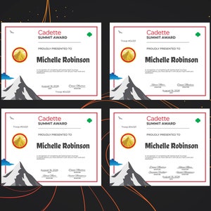 Girl Scouts Cadette Summit Certificate | PDF Template - Etsy