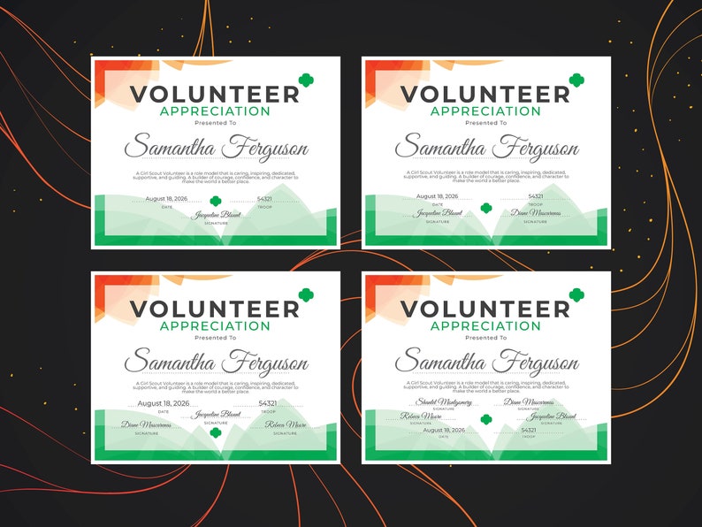 Girl Scout Volunteer Appreciation Certificate | Printable PDF Template ...