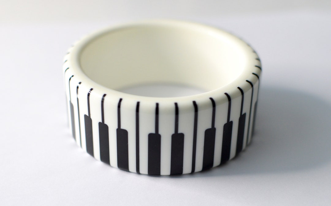 Art Deco Style 1970s Plastic Piano Bangle . Unique. Rare . - Etsy