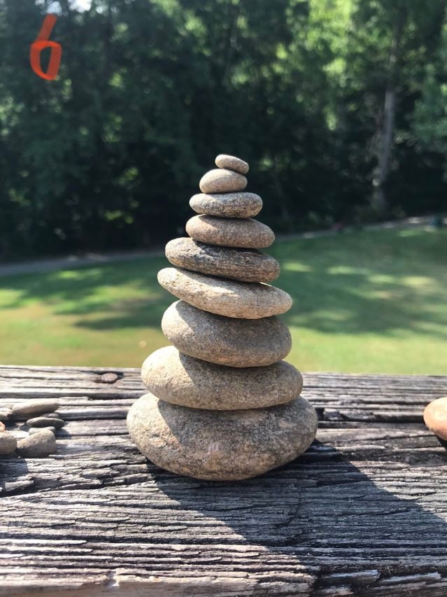 Small Natural Stacking Cairn Meditation Mountain River Rocks Balance ...