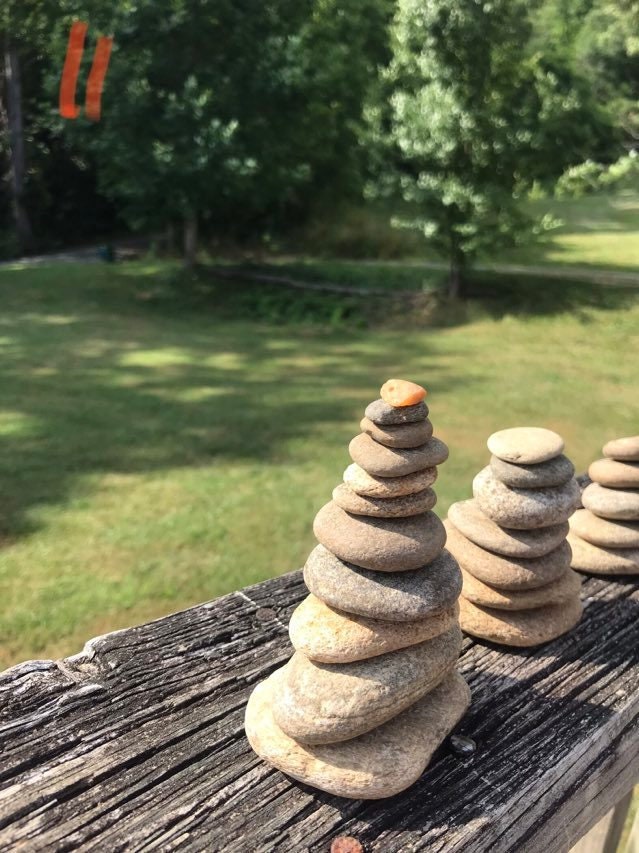 Small Natural Stacking Cairn Meditation Mountain River Rocks Balance ...