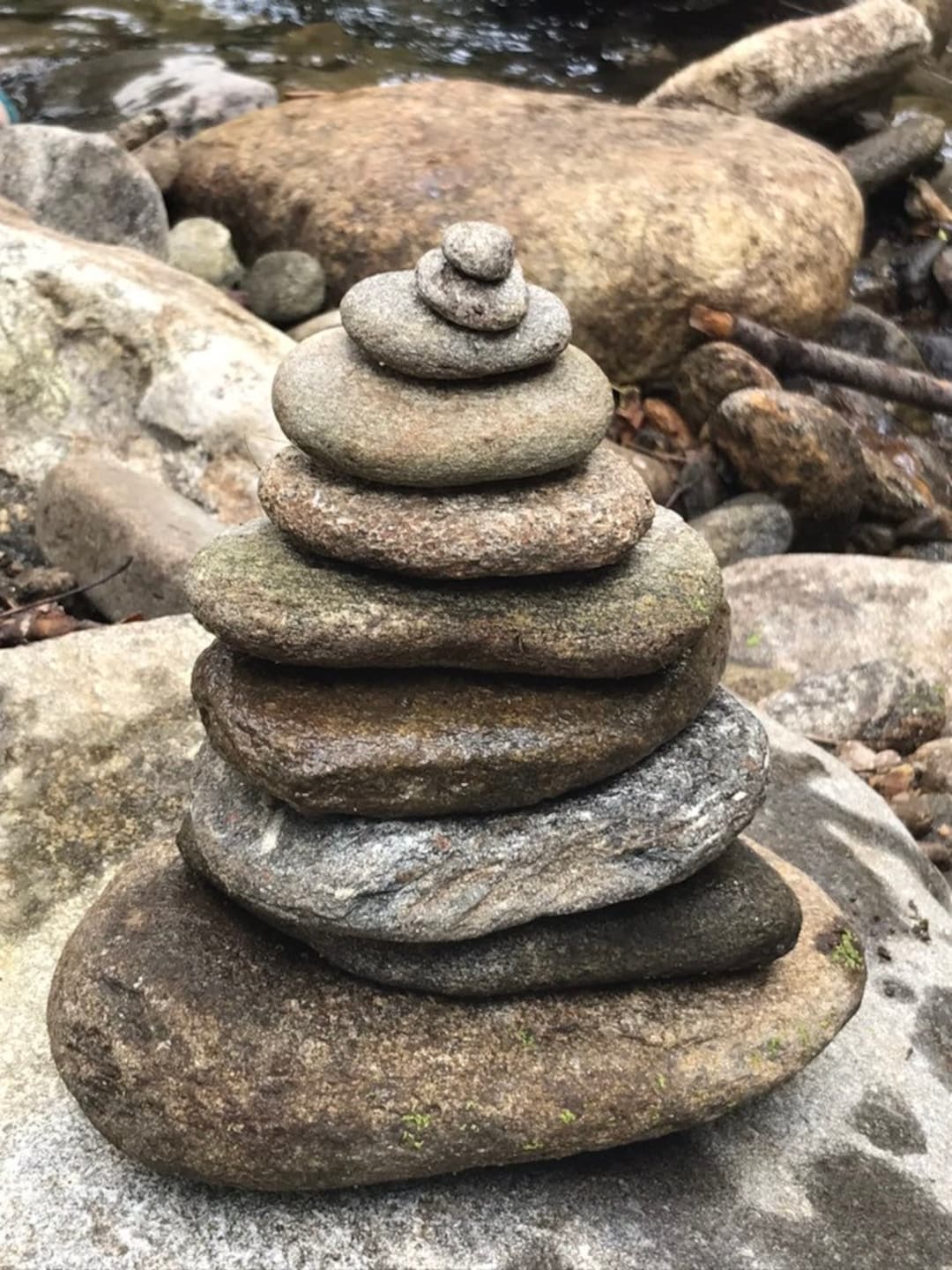 Small Natural Stacking Cairn Meditation Mountain River Rocks Balance ...