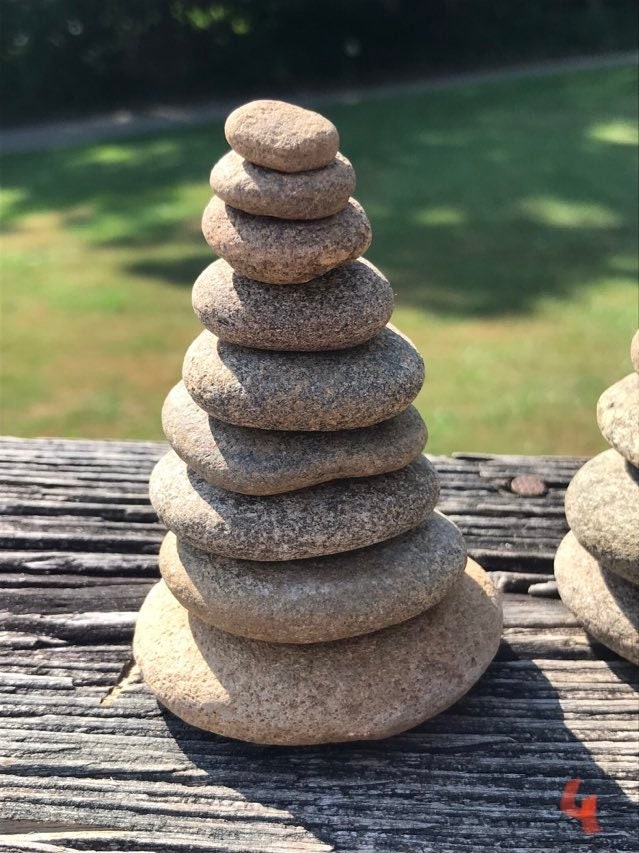 Small Natural Stacking Cairn Meditation Mountain River Rocks Balance ...