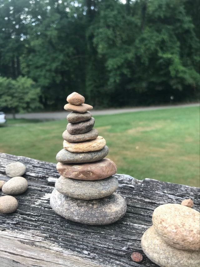 Small Natural Stacking Cairn Meditation Mountain River Rocks Balance ...