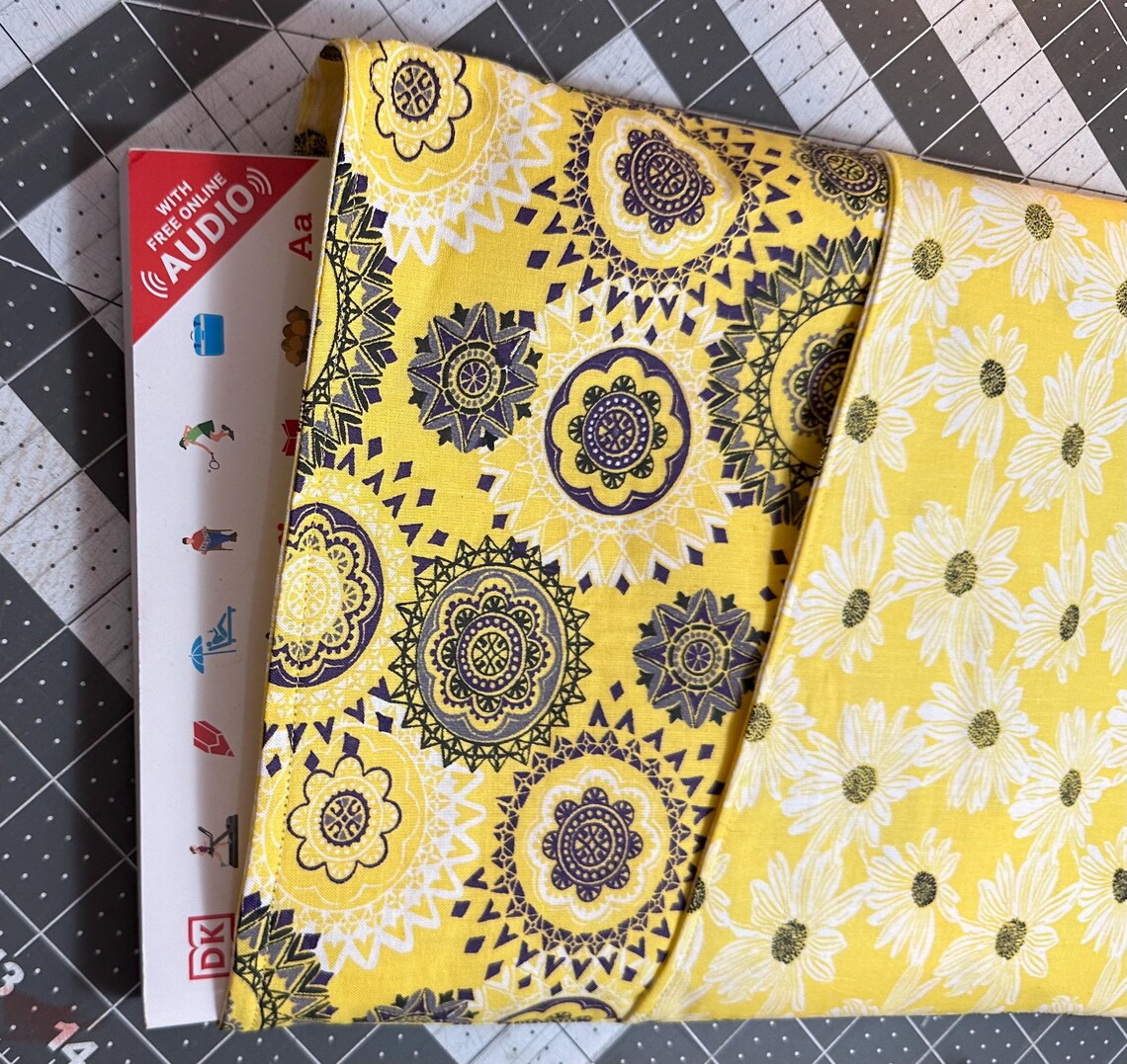 Fabric Book Cover iPad Pouch Case With Pockets - Protects Books ...