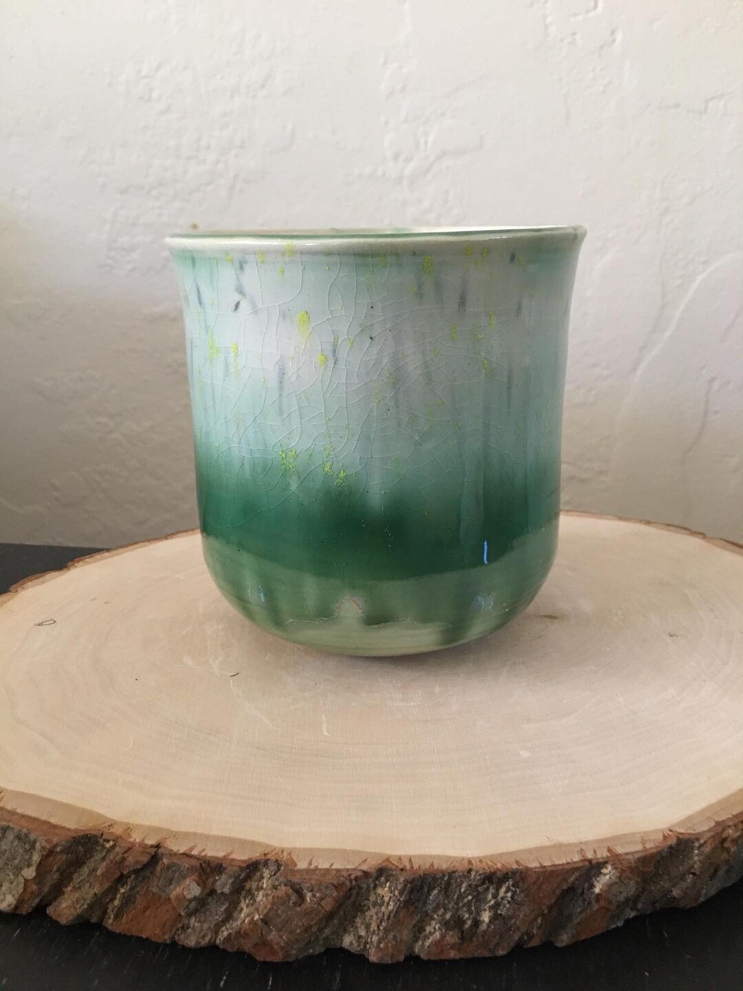 Green Planter Yellow Planter Ceramic Planter Multicolor - Etsy