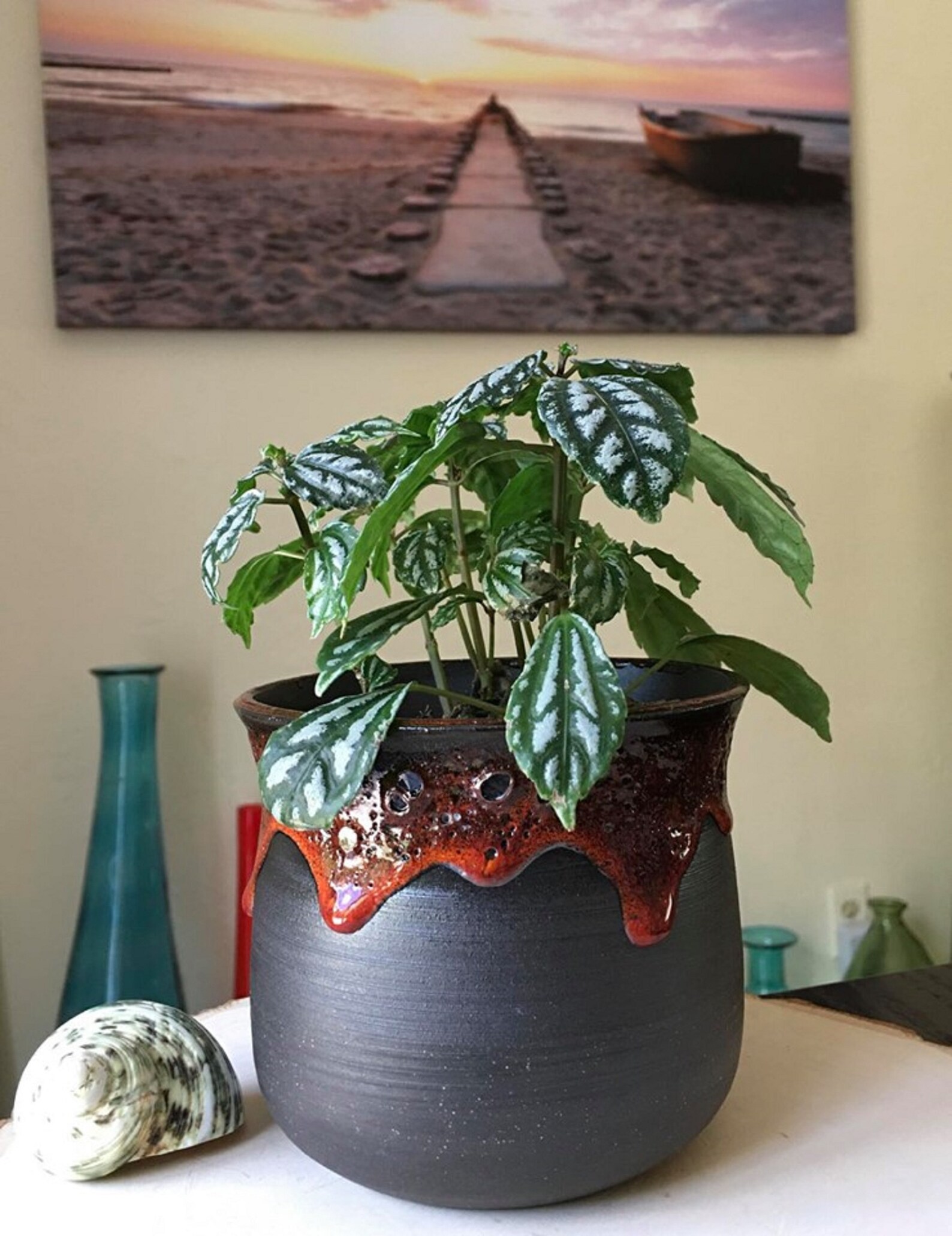 Orange planter ceramic planter home decor modern planter | Etsy
