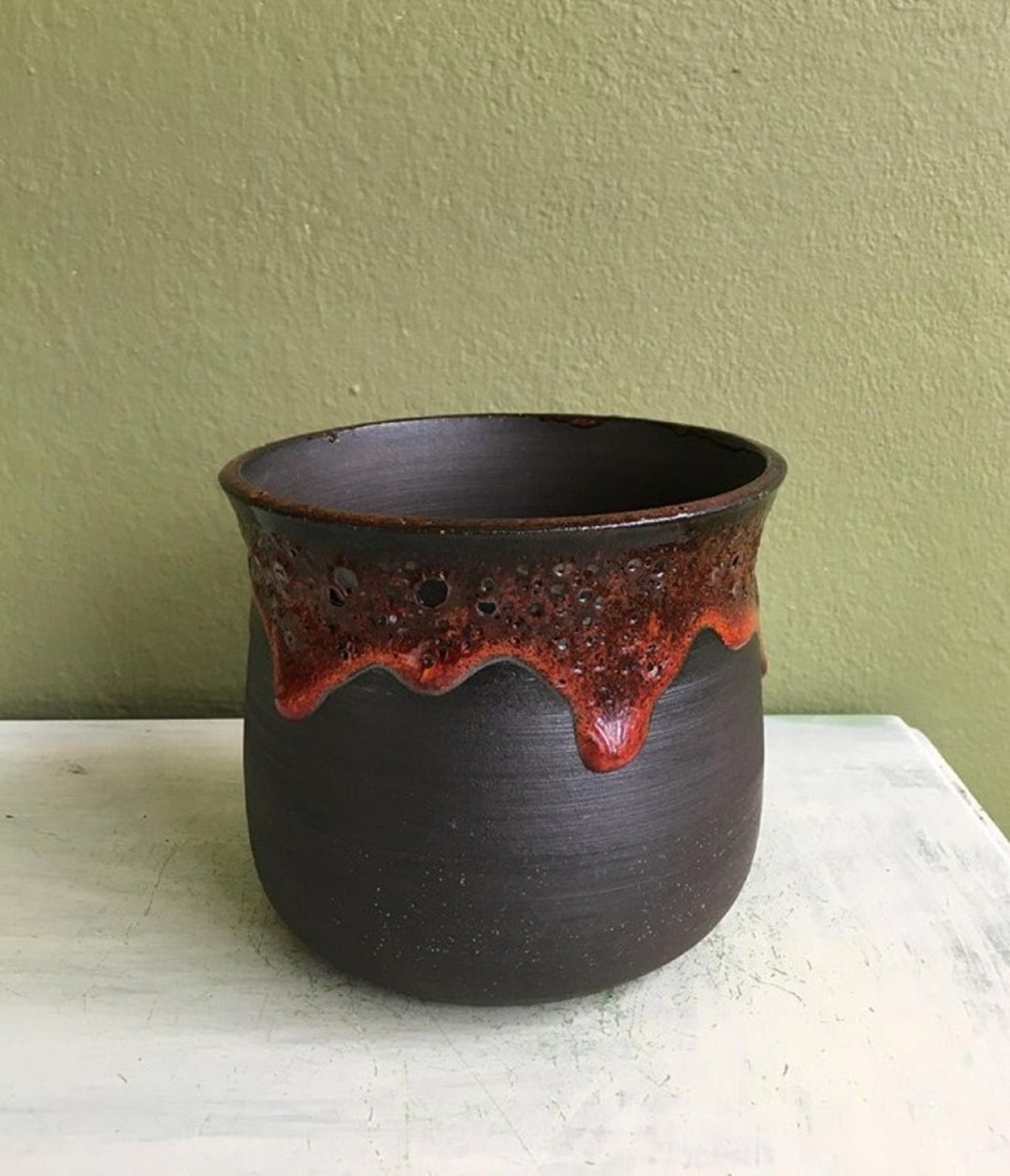 Orange Planter, Ceramic Planter, Home Decor, Modern Planter ...