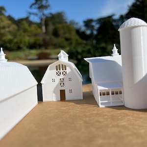 Miniature White N-scale Barns Built Assembled Old West #11 - Etsy