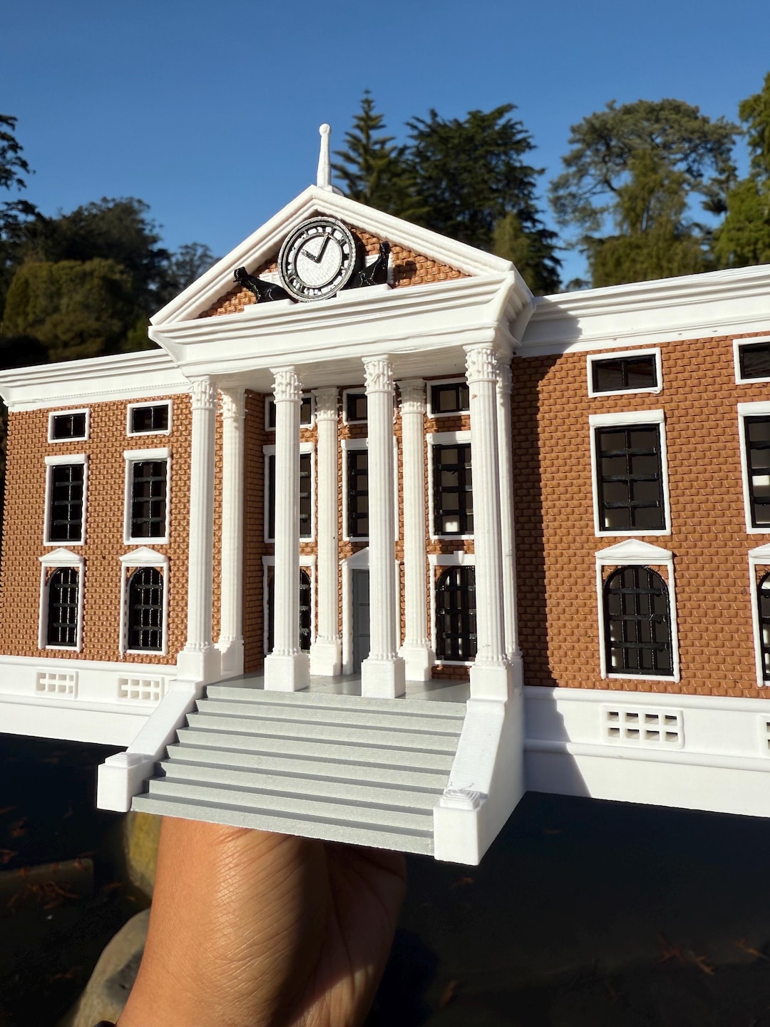 COLOR Miniature Ho-scale Hill Valley Courthouse Built Clock Tower ...