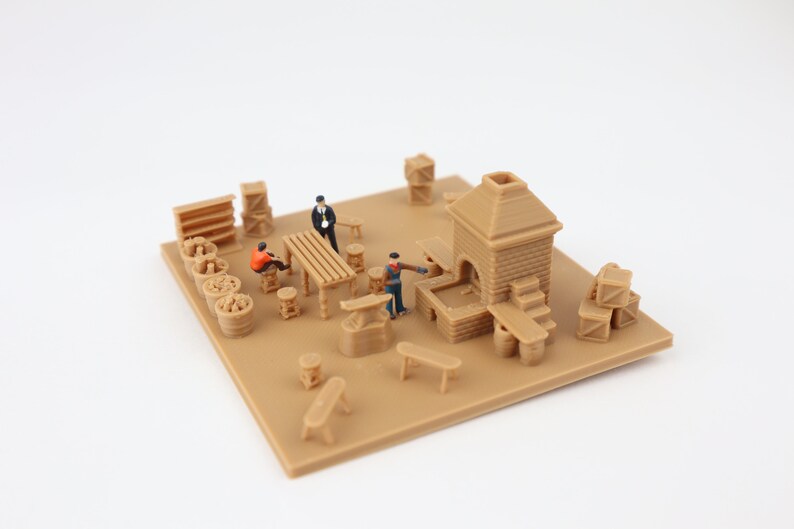 Small Miniature Old West Blacksmith Shop N-scale 1:150 Wood Color ...