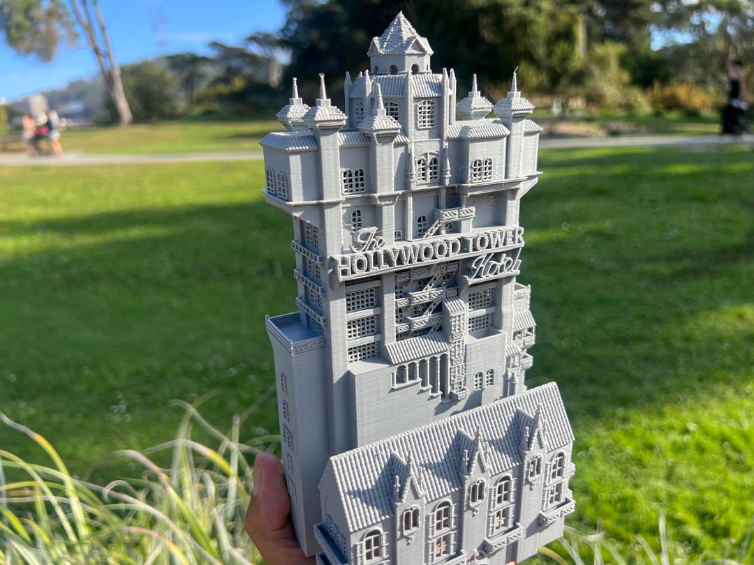 Miniature Gray N-scale Hollywood Tower Hotel - Etsy