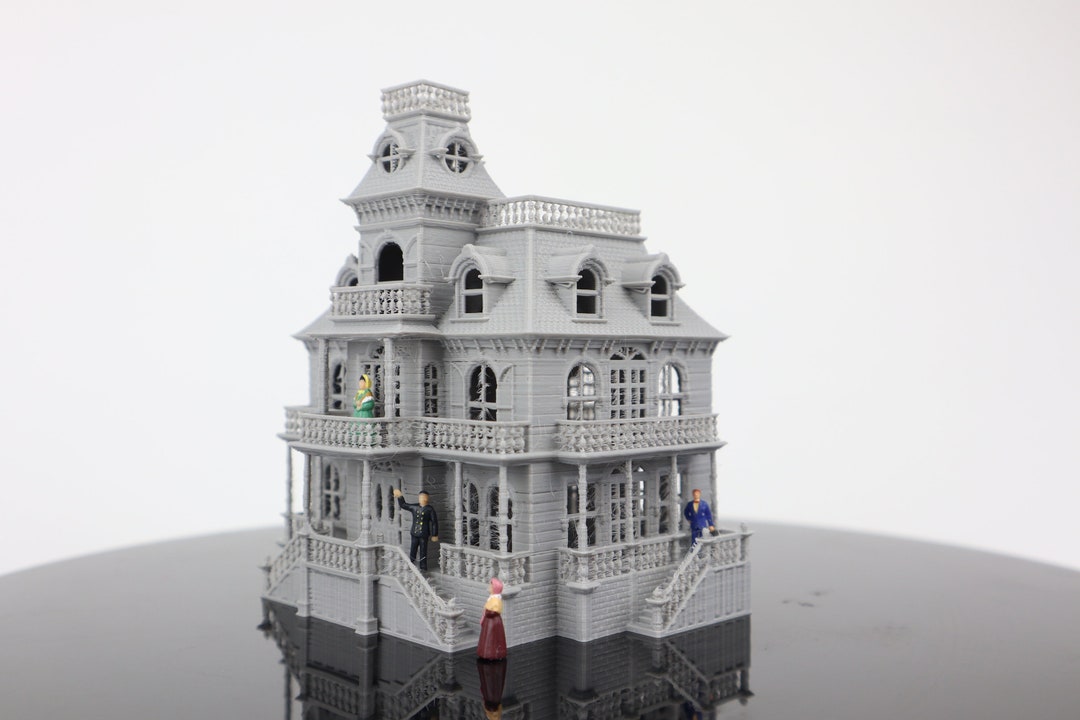 Small Gray Miniature N-scale Victorian #4 Mansion Assembled Haunted ...