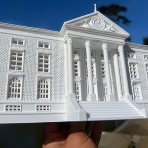 White Miniature N-scale Hill Valley Courthouse Built Clock Tower ...