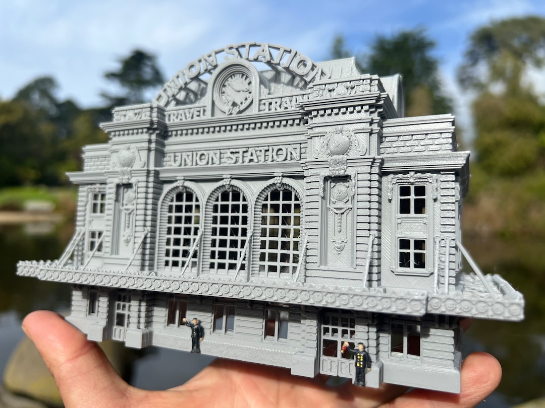 Miniature Union Train Station N-scale 1:160 Gray - Etsy
