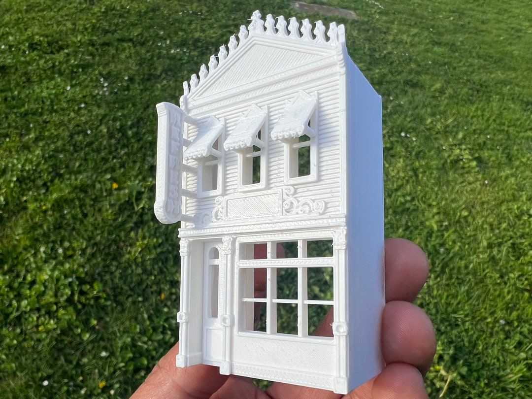 Miniature Ho-scale Victorian Main Street Refresh Store Assembled White ...