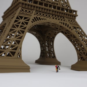 Miniature Detailed Paris France Eiffel Tower Model 19-inches Tall Brown ...