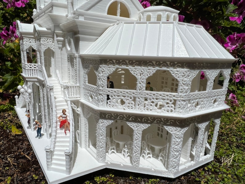 Miniature Ho-scale Port Royal Estate of New Orleans Assembled W ...