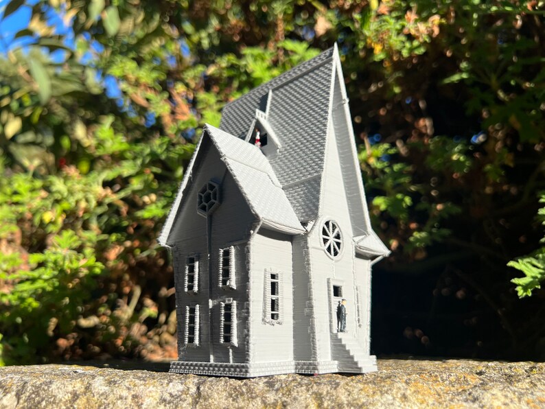 Miniature Gray N-scale Gru Villain House Gothic Victorian - Etsy