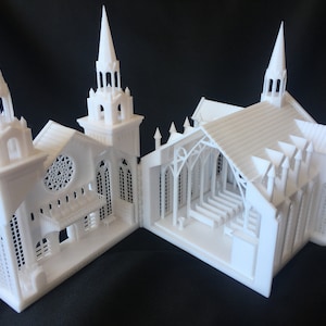 Miniature Gothic White Church/cathedral 1:87 Scale - Etsy