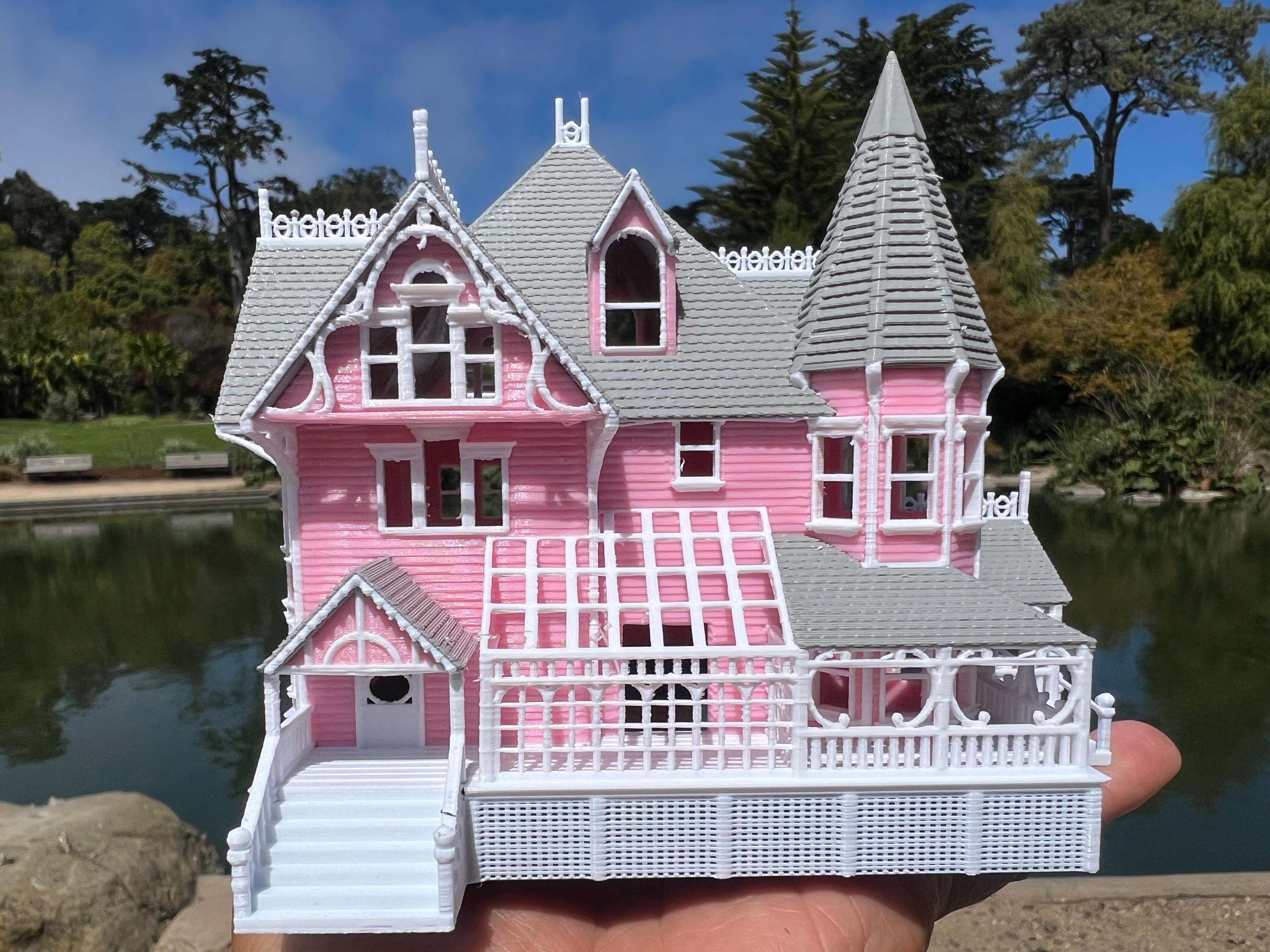 Small COLOR N-scale Miniature “the Pink Palace” Victorian House (1:150 ...