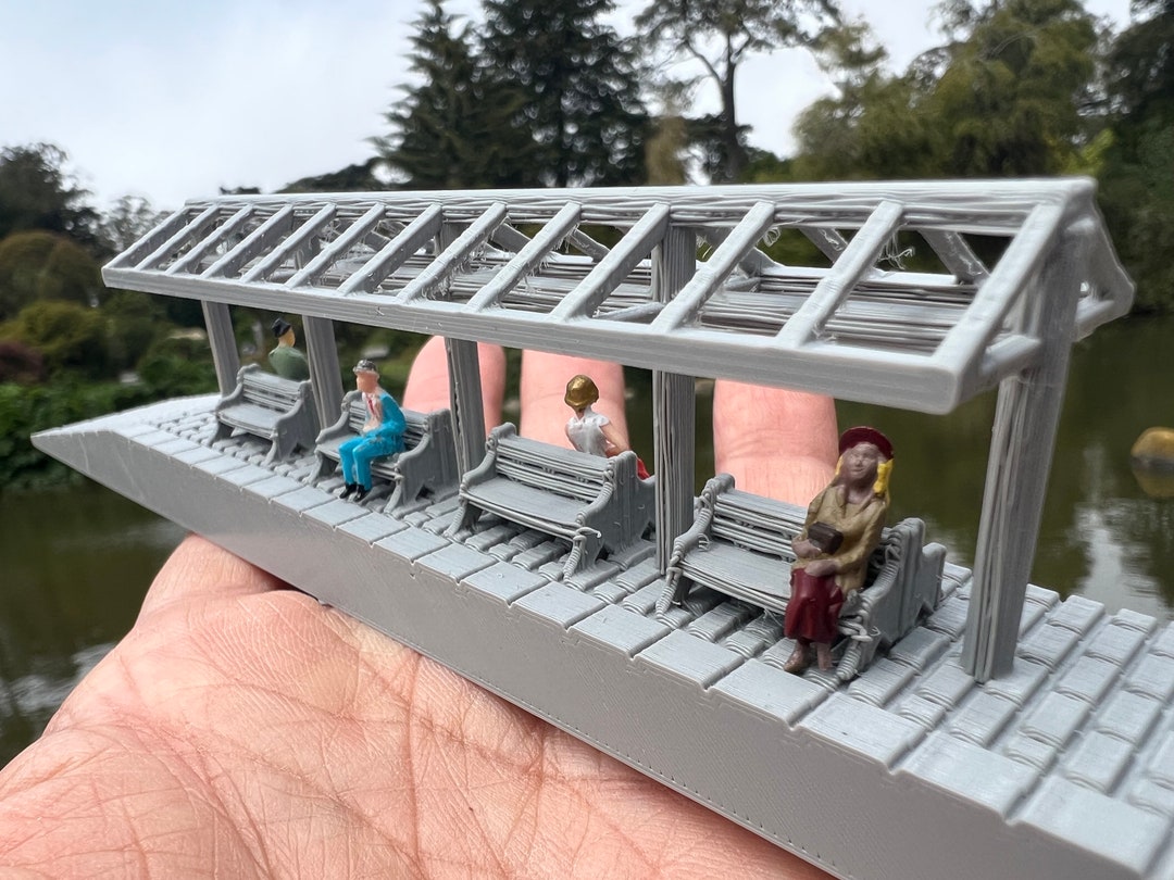 Assembled Gold Rush Bay Ho-scale Miniature Train Station Platform 1/87 ...