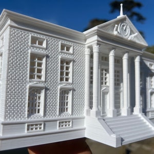White Miniature N-scale Hill Valley Courthouse Built Clock Tower ...
