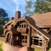 Miniature Brown Ho-scale Ranch House Log Cabin Built Assembled Old West ...