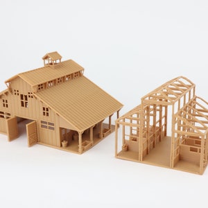 Small Miniature Old West Livery Stables N-scale 1:150 Wood Color ...