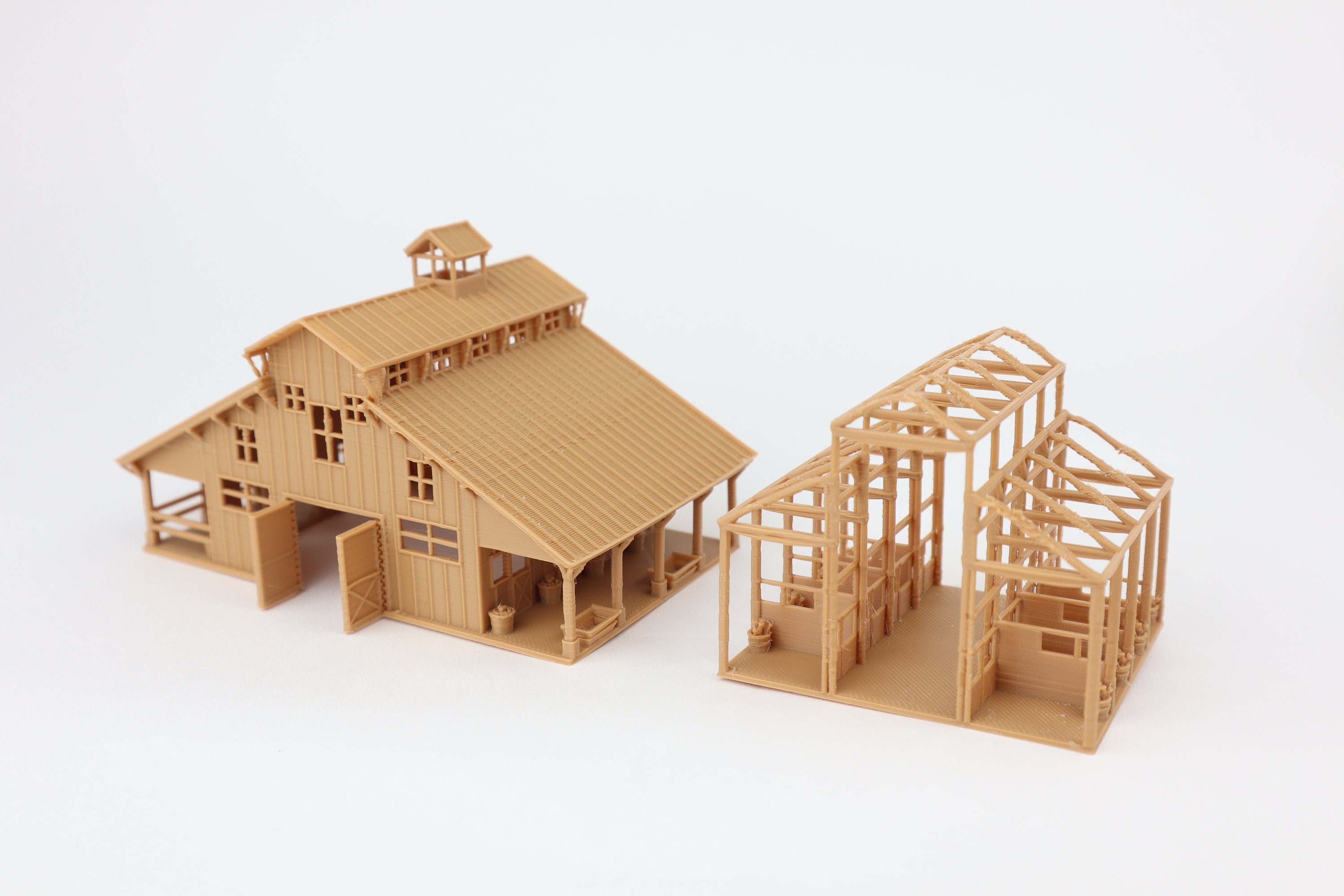 Small Miniature Old West Livery Stables N-scale 1:150 Wood Color ...