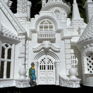 Miniature Ho-scale English Manor Tudor Hall Castle White 1:87 Model by ...