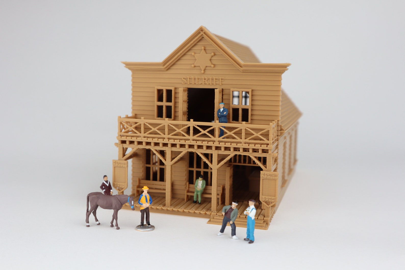 Miniature Ho-scale 1:87 Old West Sheriff's Office/jailhouse Assembled W ...