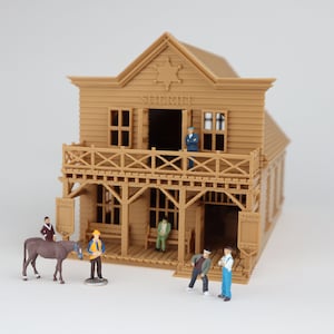 Miniature Ho-scale 1:87 Old West Sheriff's Office/jailhouse Assembled W ...