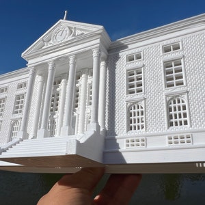 White Miniature N-scale Hill Valley Courthouse Built Clock Tower ...