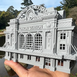 Miniature Union Train Station N-scale 1:160 Gray - Etsy
