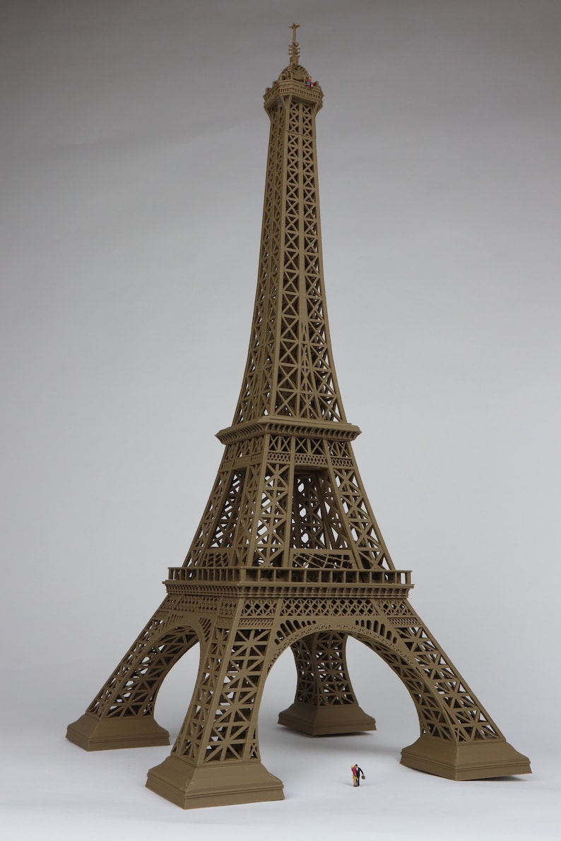 Miniature Detailed Paris France Eiffel Tower Model 19-inches Tall Brown ...