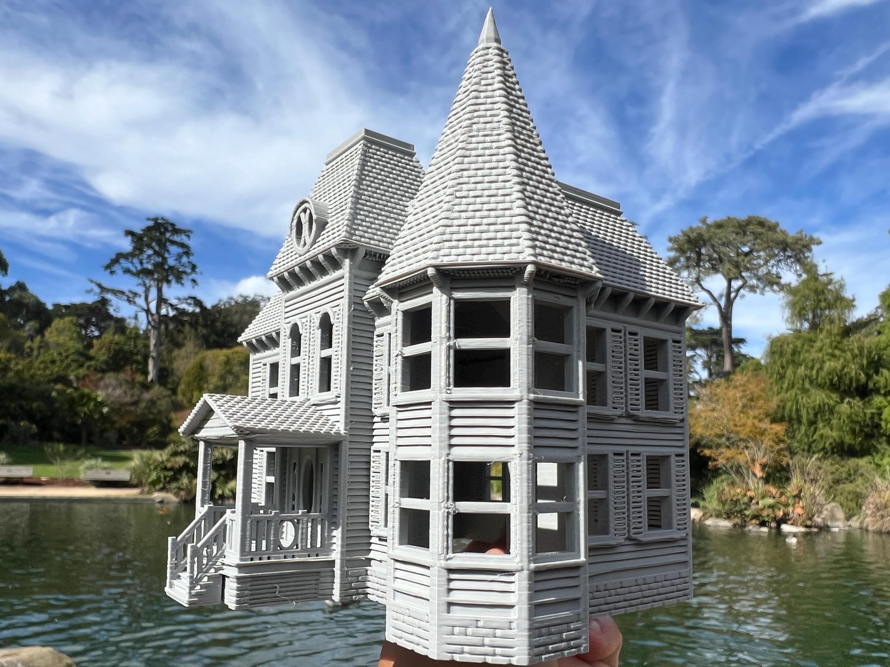 Miniature #38 Gray Ho-scale Neibolt House IT Victorian Mansion Built ...