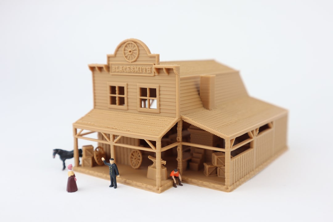 Small Miniature Old West Blacksmith Shop N-scale 1:150 Wood Color ...